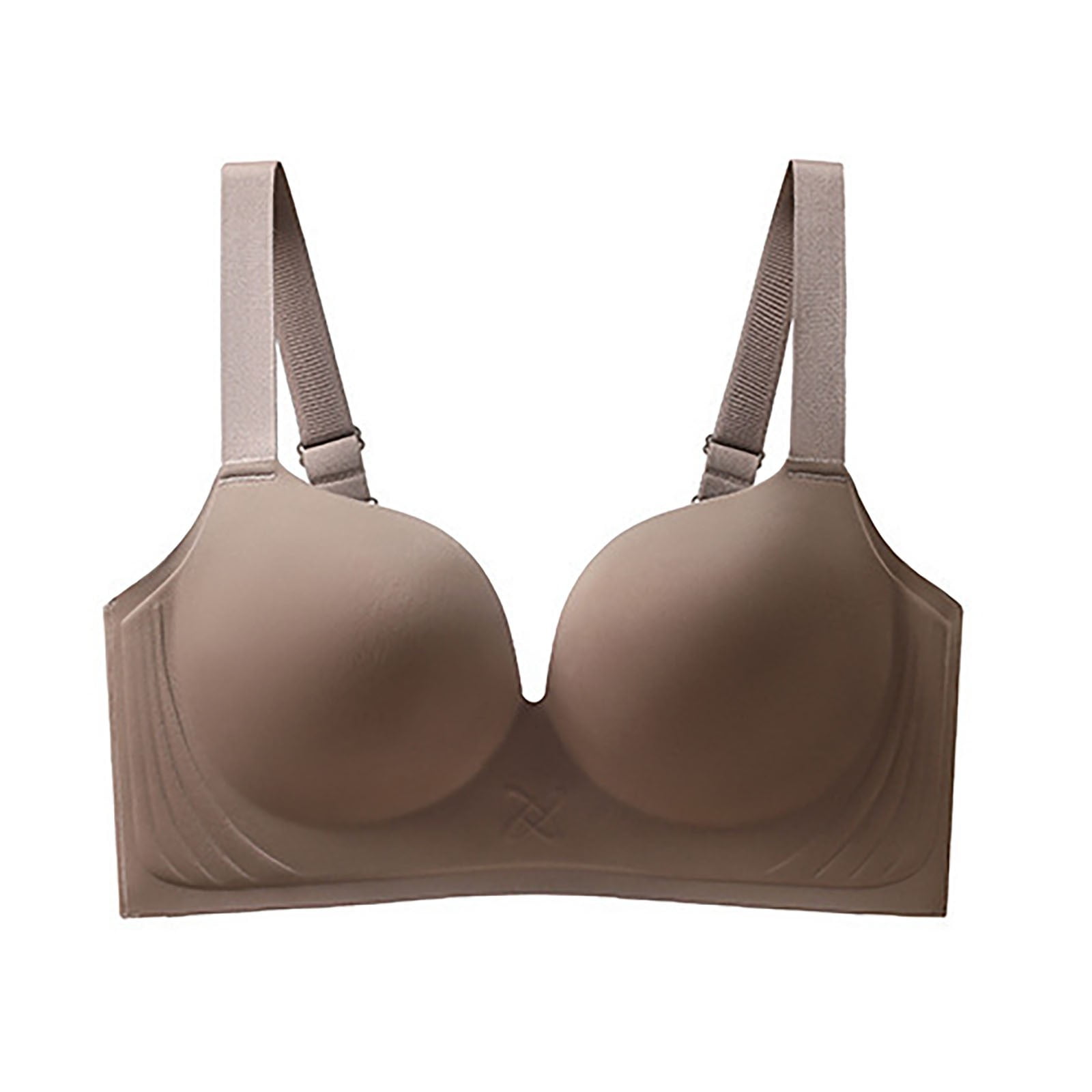 Baodmurt Women's Wireless Super Gather Anti Sagging Bra for Large Chest, Coffee 34C-44E ...