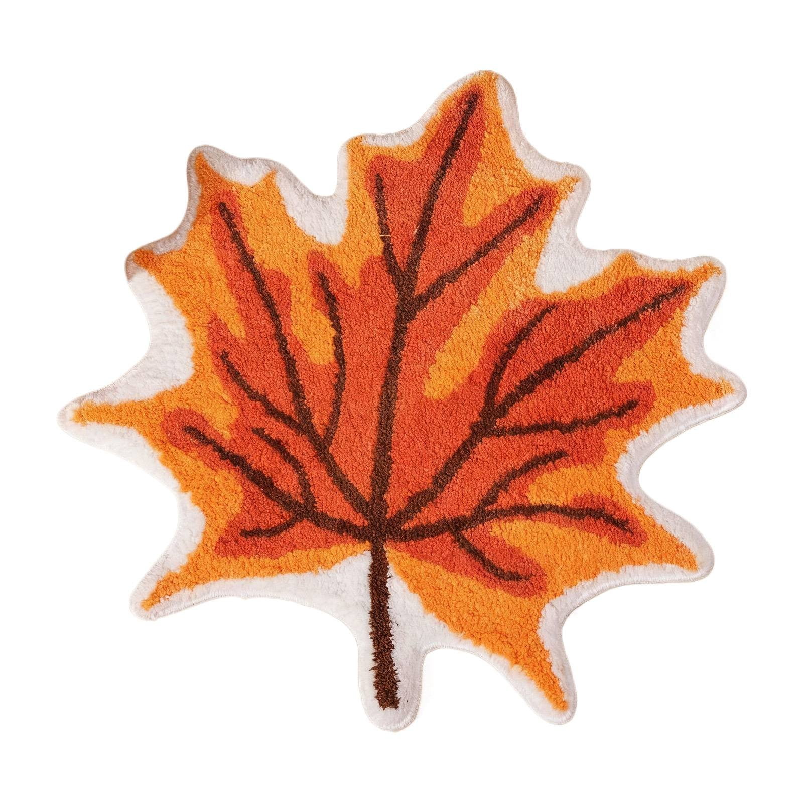 Baodn Thanksgiving Maple Leaf Bath Mat for Bathroom Decor,Orange ...