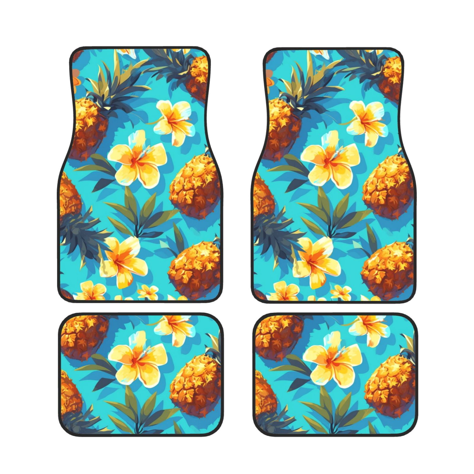 Baofahu Flowers Pineapple Summer 4 Pcs Car Truck Front Back All Weather ...