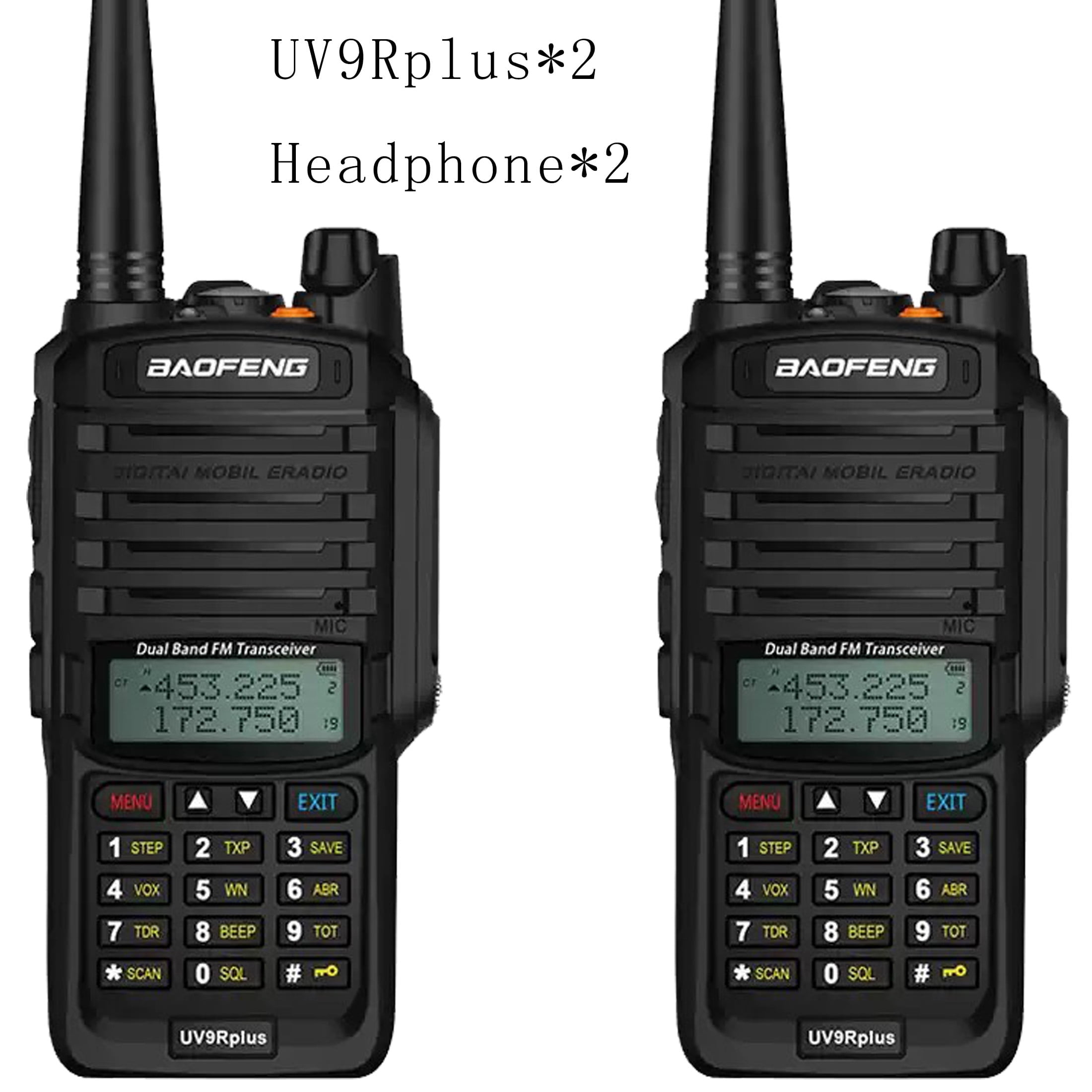 Baofeng UV-9R Plus aterproof Radio 8W Max Power Walkie-Talkie VHF/UHF 136-174/400-450MHz Two Way ...