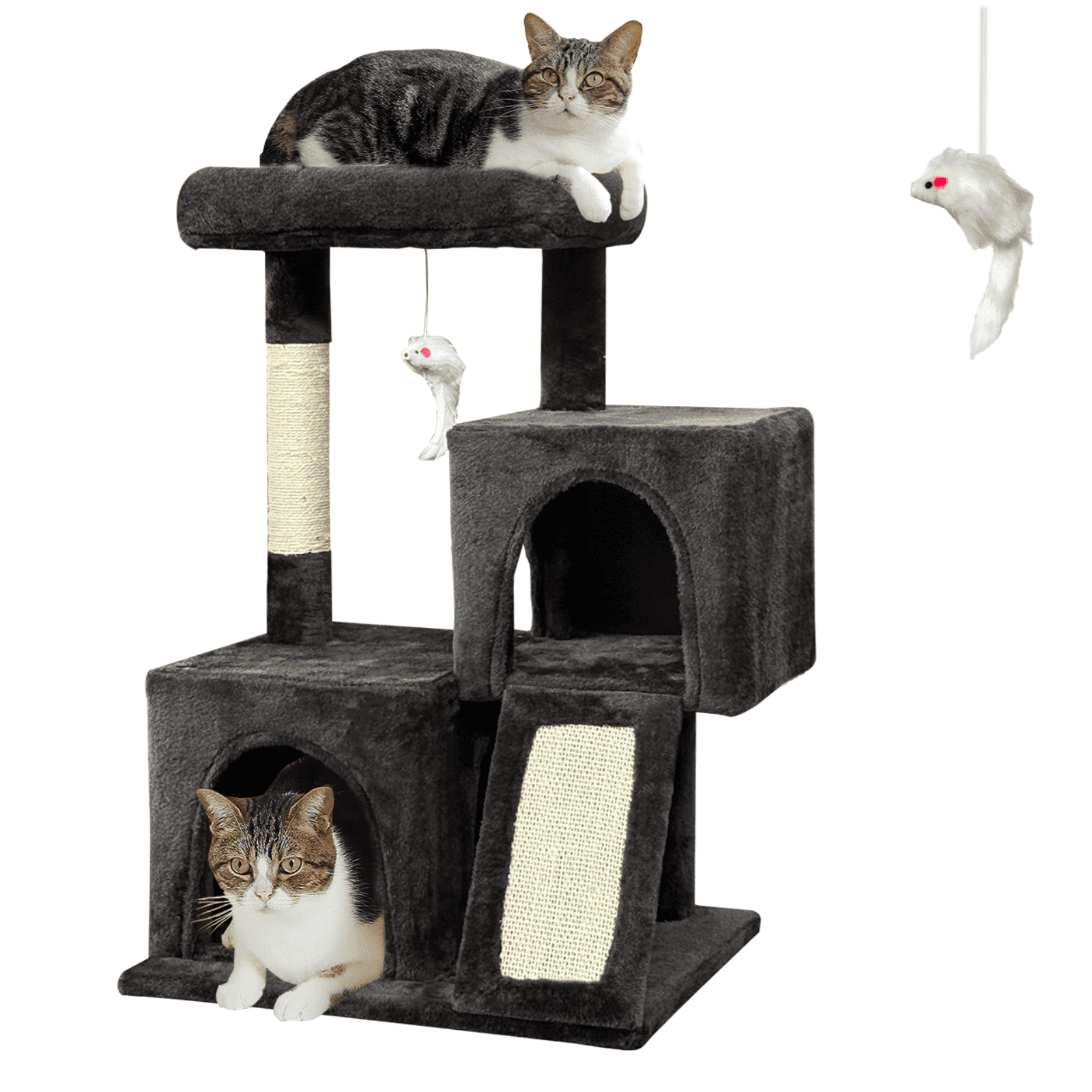 Baohe Dual Condo Cat Tree, 2-Level with Raised Cushion Rim - Walmart.com
