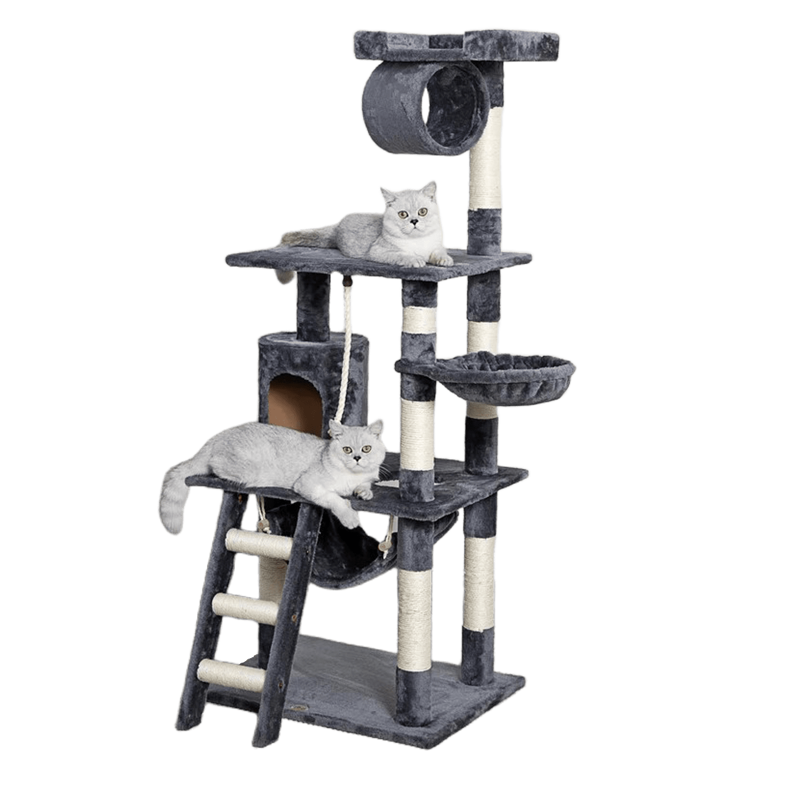 Baohe Indoor Cat Tower 63-Inch Modern Cat Tree with Widened Perch ...