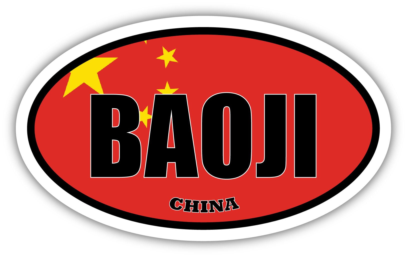 Baoji China Flag Oval Decal Vinyl Bumper Sticker 3x5 inches - Walmart.com