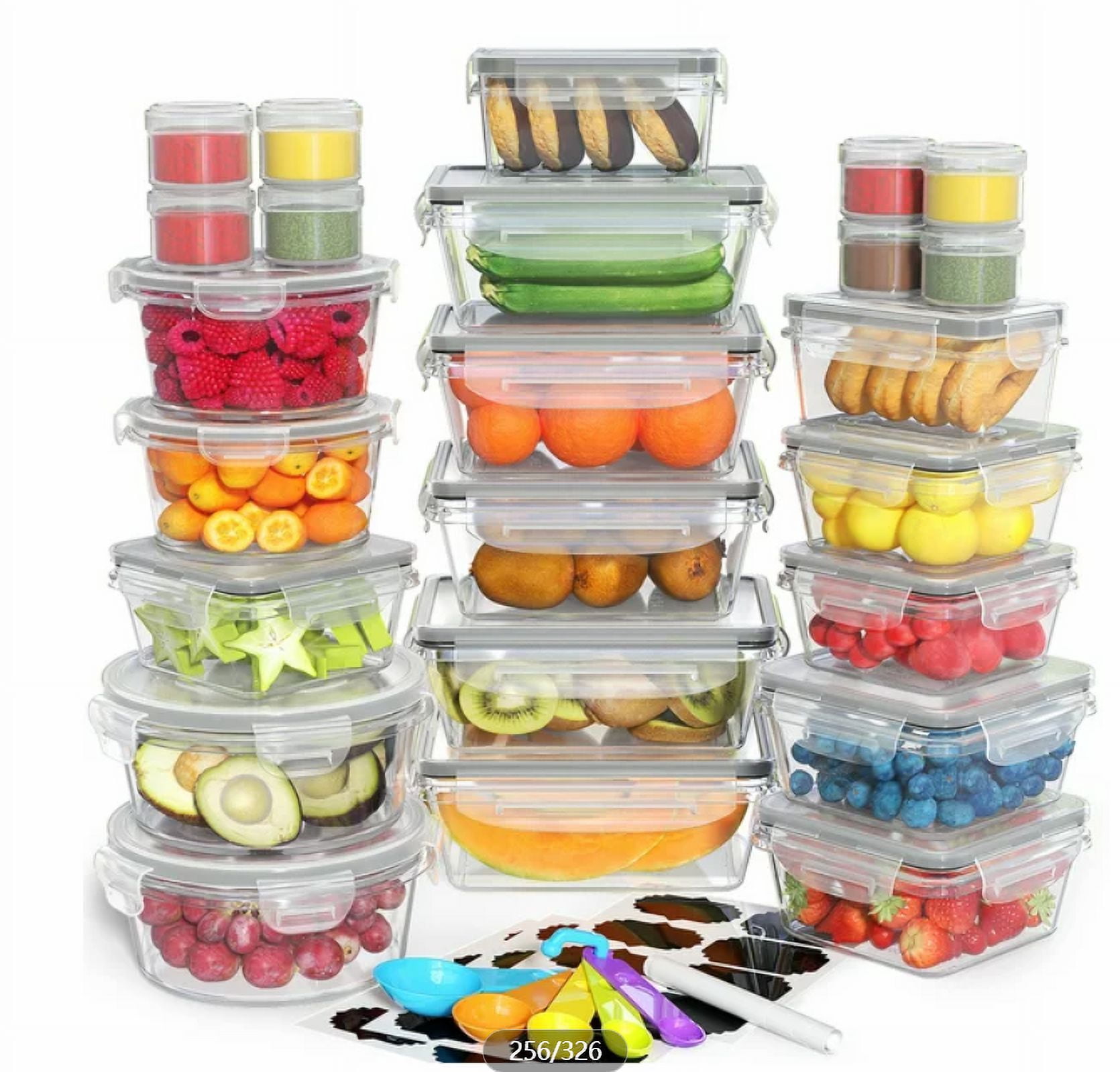 Baokaler 26 PCS Plastic Food Storage Containers with Lids, 100% BPA ...