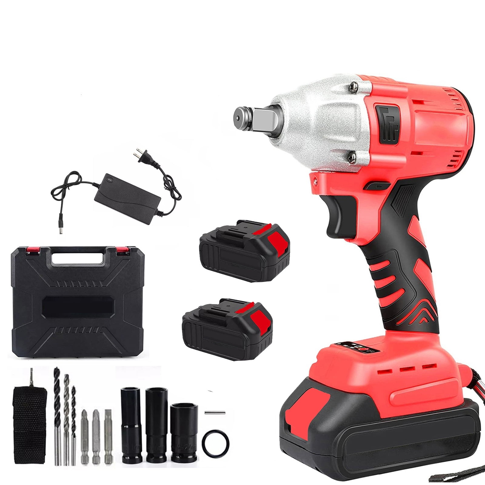 Baokaler Cordless Impact Wrench, Max Torque 350 Ft-lbs Impact Gun 1/2 ...