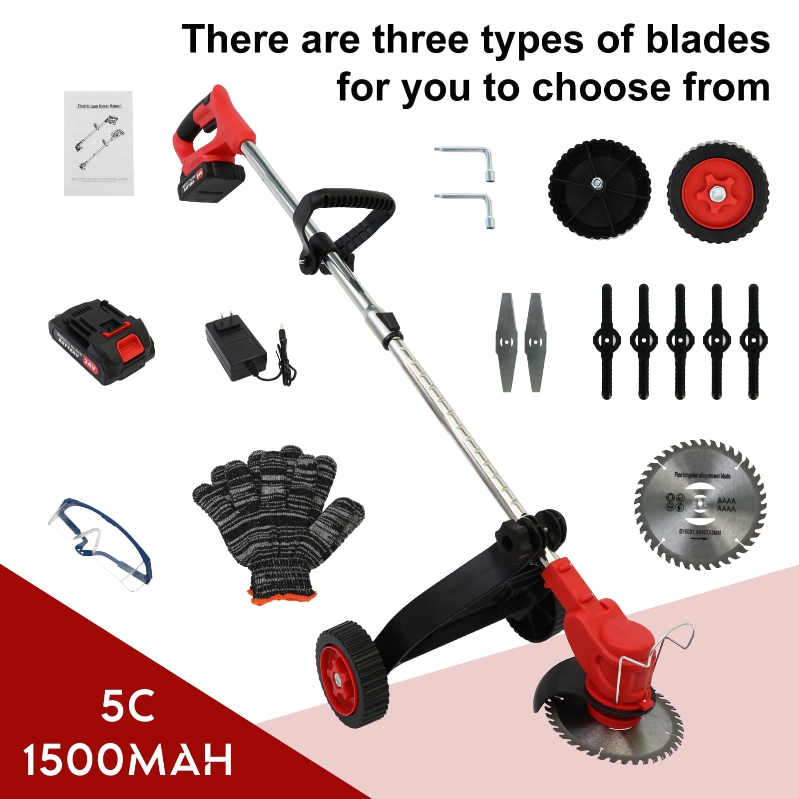 Baokaler Grass Trimmer Cordless Electric Weed Eaters Weed Trimmer, 6 ...