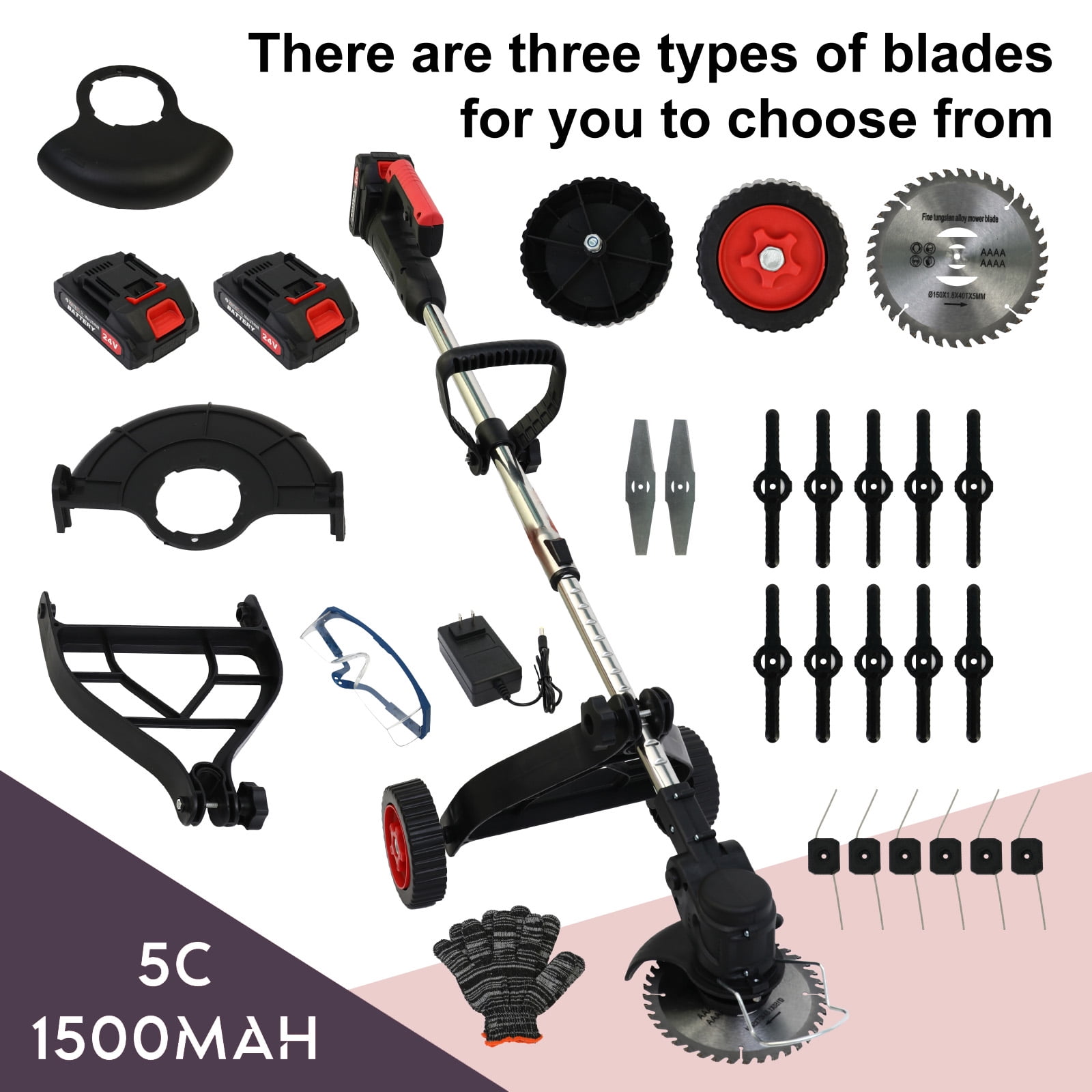 Baokaler Grass Trimmer Cordless Electric Weed Eaters Weed Trimmer, 6 ...