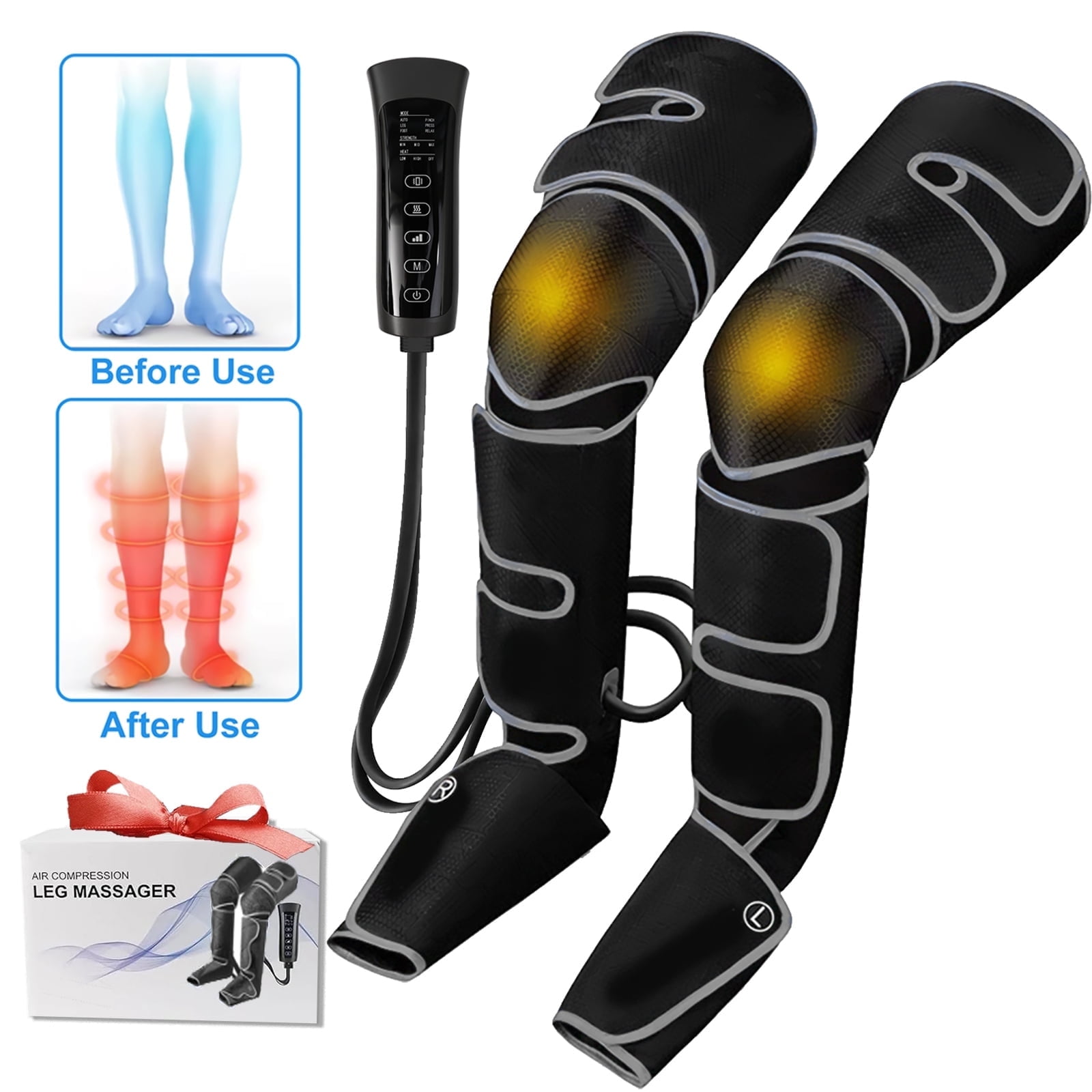 Baokaler Leg Massager, Air Compression Calf Massager with Heat ...