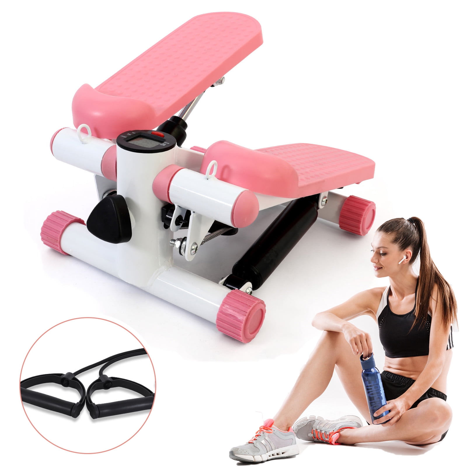 Baokaler Mini Stepper Stair Stepper with Resistance Bands, Under Desk ...