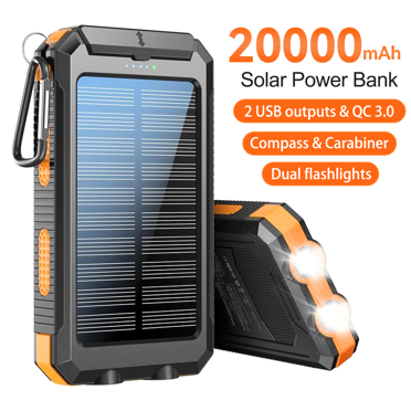 OWNTECH 20000mAh Portable Power Bank Solar Charger for Cell Phone and ...