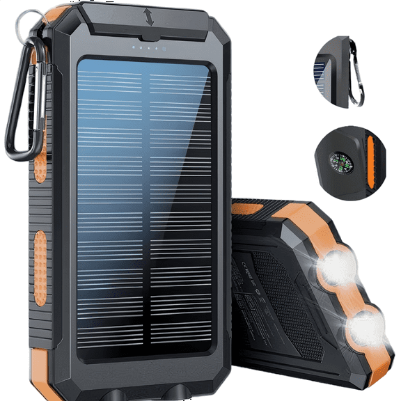 Solar Charger Power Bank, 20000mAh Portable Outdoor Waterproof Solar ...
