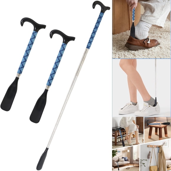 Long Handle Shoe Horns for Easy Footwear Assistance in Multiple Colors