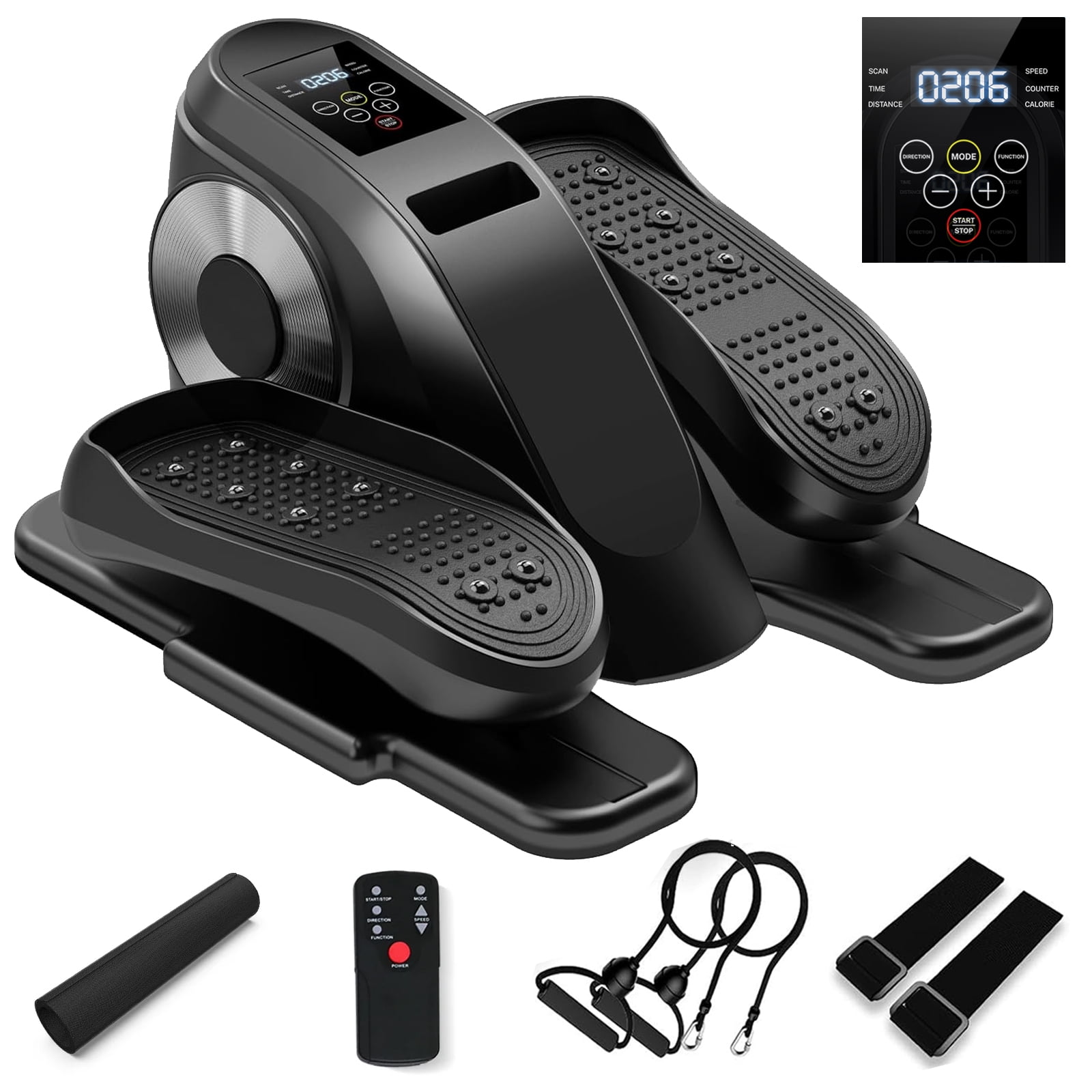 Baokaler Under Desk Elliptical, 12 Adjustable Speeds Mini Elliptical ...