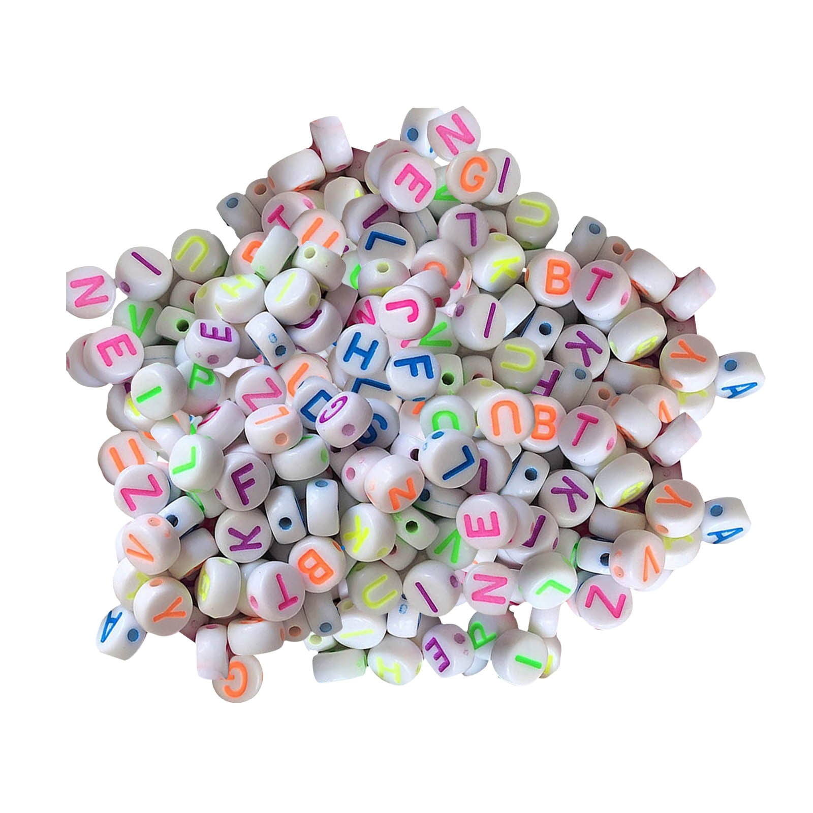 Baorden Colorful Word Bracelet DIY Beads 4X7Mm Acrylic Flat Round ...