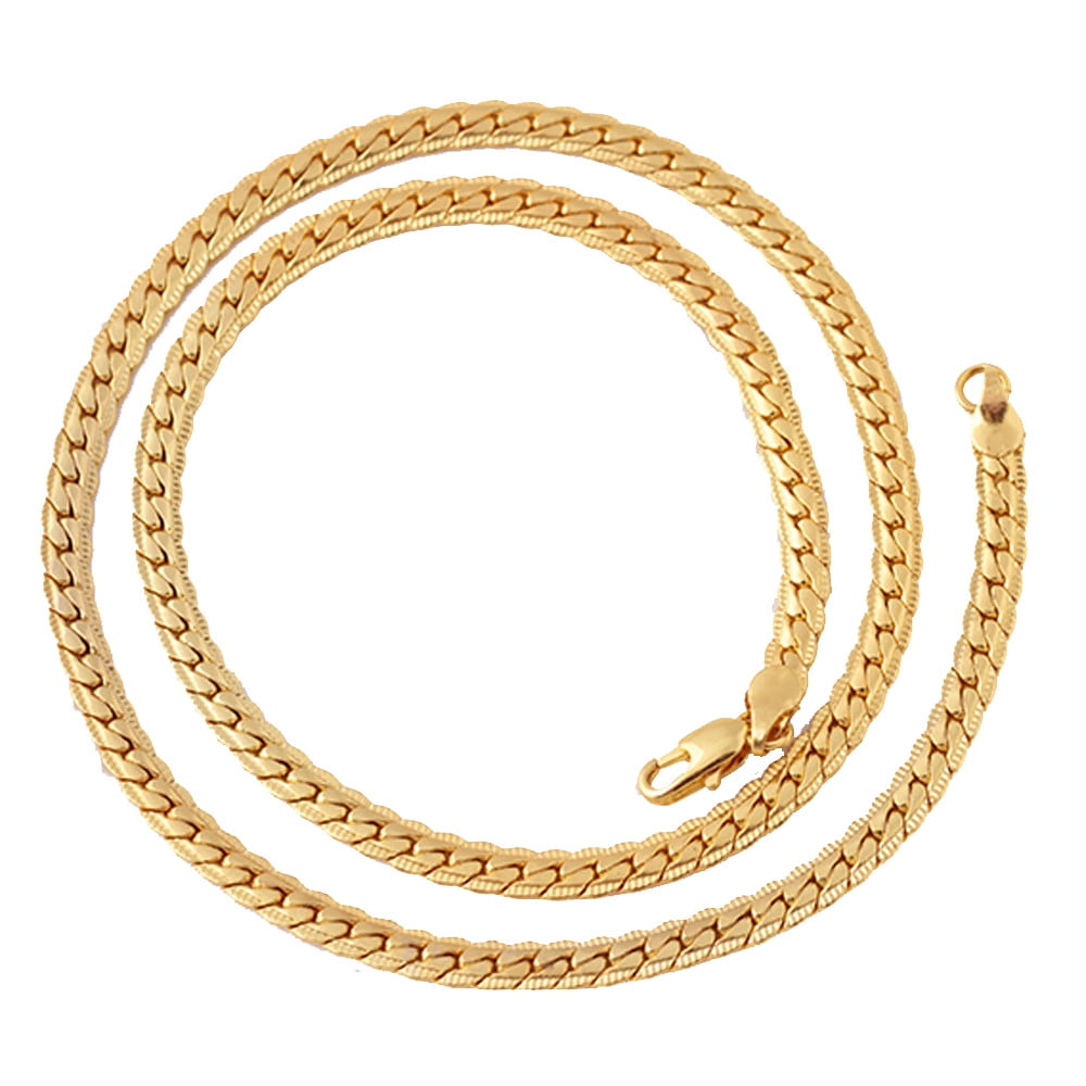 Baorden Flat Embossed Chain Simple Necklace - Walmart.com