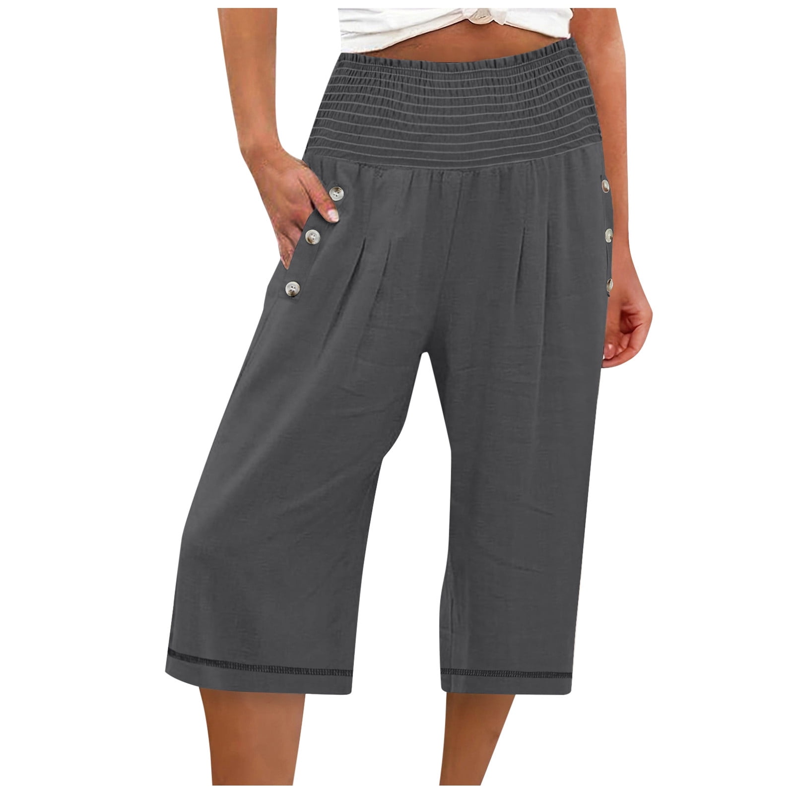 Baorden Women's Fashion Summer Solid Color 70% Elastic High Waist ...