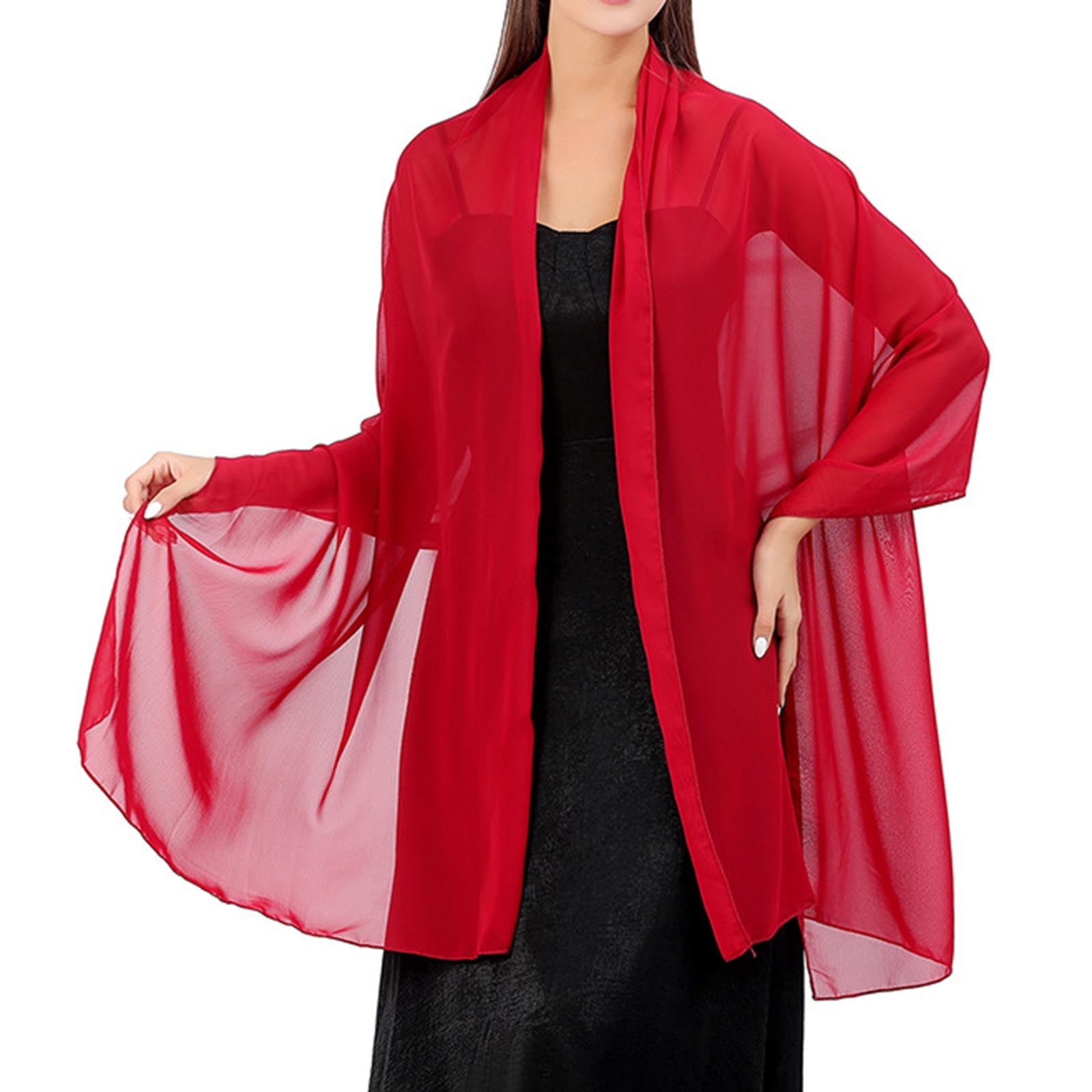 Baorden Women's Pure Color Chiffon Evening Shawl Bride Bridesmaid ...