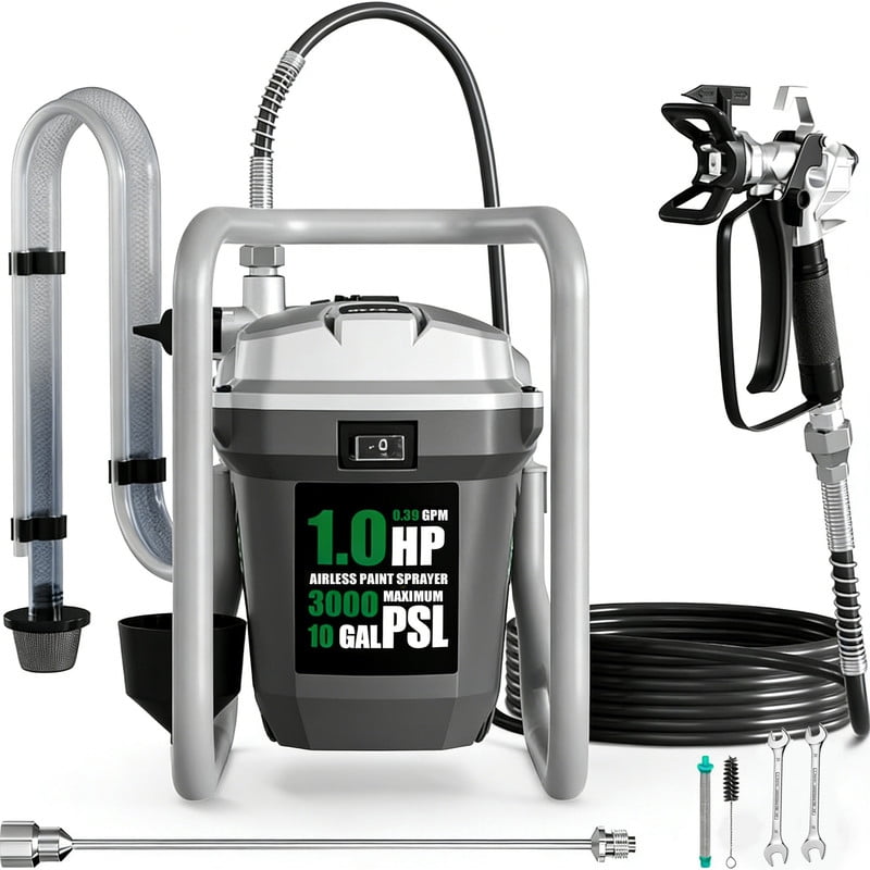 Baotree 1500W Airless Paint Sprayer, 3000PSI High-Pressure Electric ...