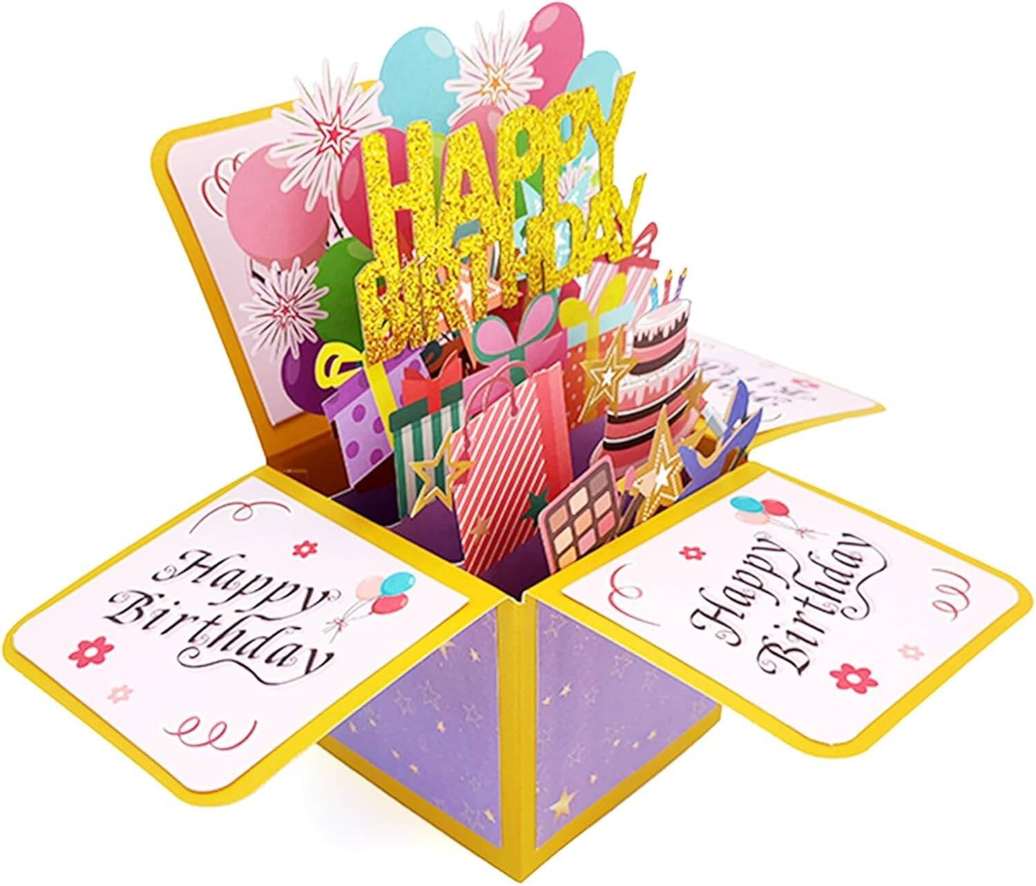 Baoyemes 3D Pop-Up Surprise Birthday Card with Gift Box - Unique ...