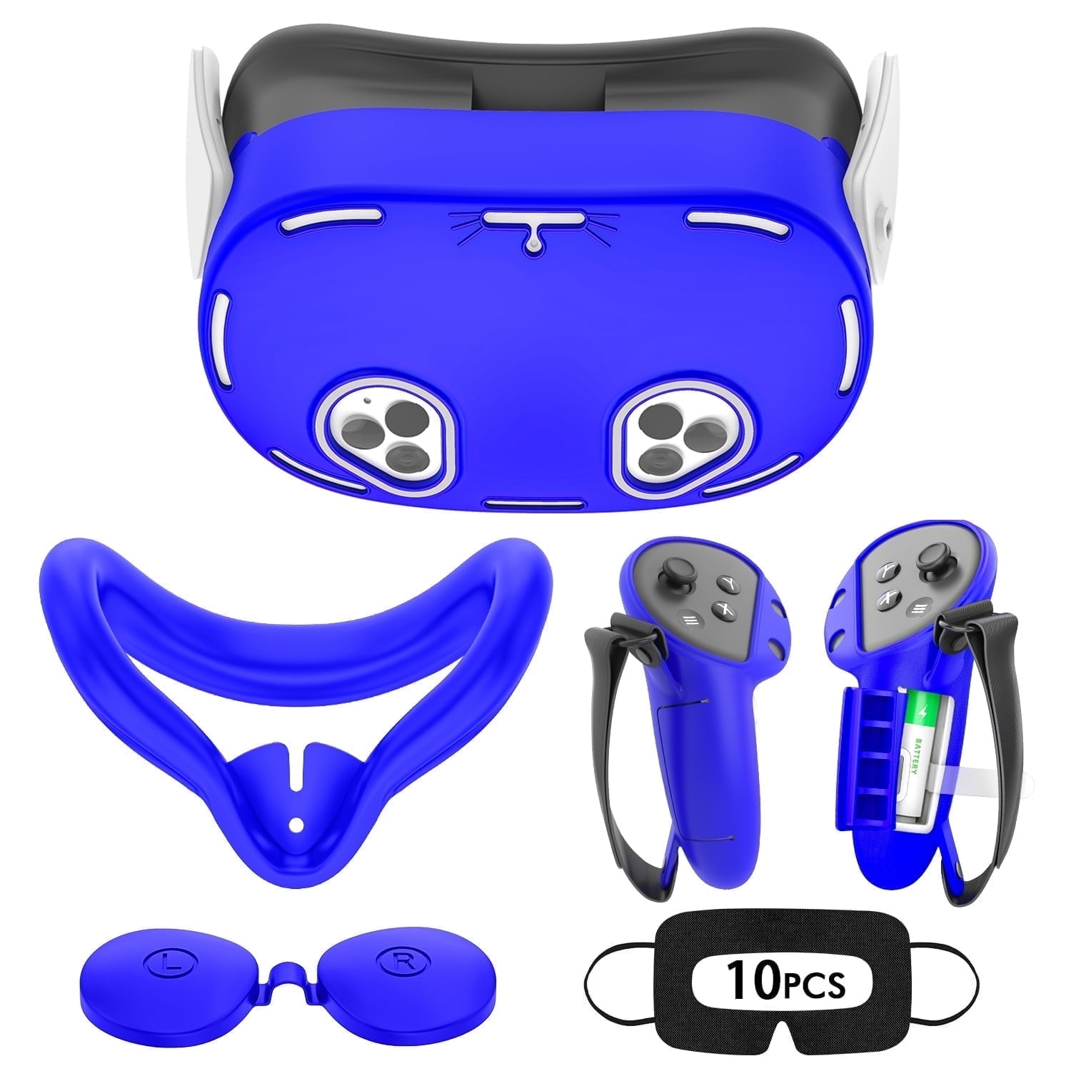 Baoyemes Silicone Cover Set for Meta Quest 3S, VR Headset Accessories ...