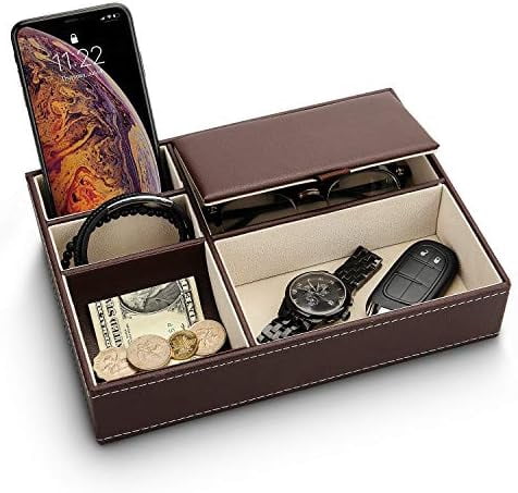 Baoyun Leather Valet Tray for Men, Mens Jewelry Organizer Box, Mens ...