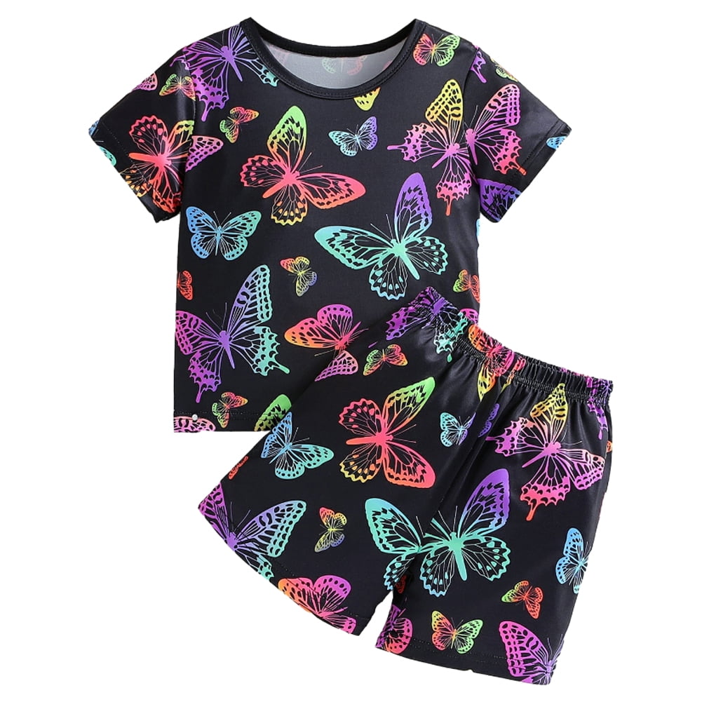 Baozhu 2-Piece Girls Pajama Set for Summer Glow In The Dark Pjs,Girls ...