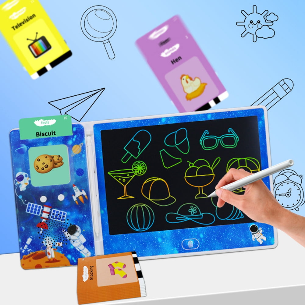 Baozhu 2-in-1 Kids Talking Flash Cards with LCD Writing Tablet Toys ...