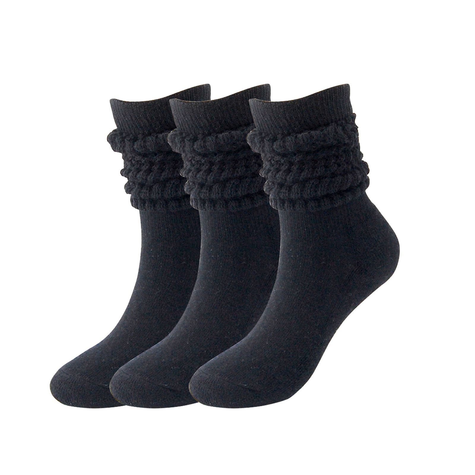 Baozhu 3 Pairs Slouch Socks for Girls Knee High School Uniform Dress ...