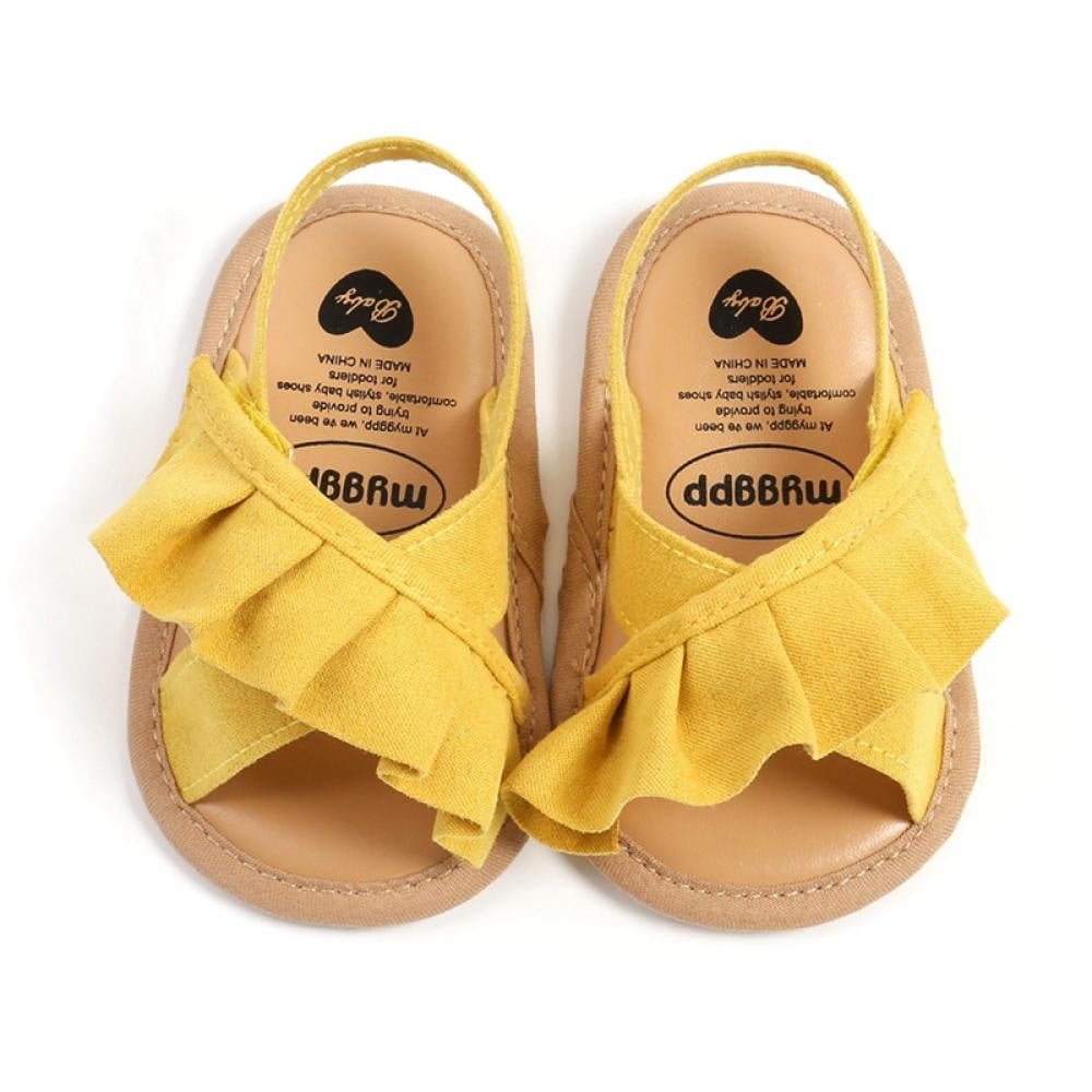 Baozhu Baby Toddler Infant Girls Soft Closed Toe Summer Sandals Flower Princess Flat Shoes ...