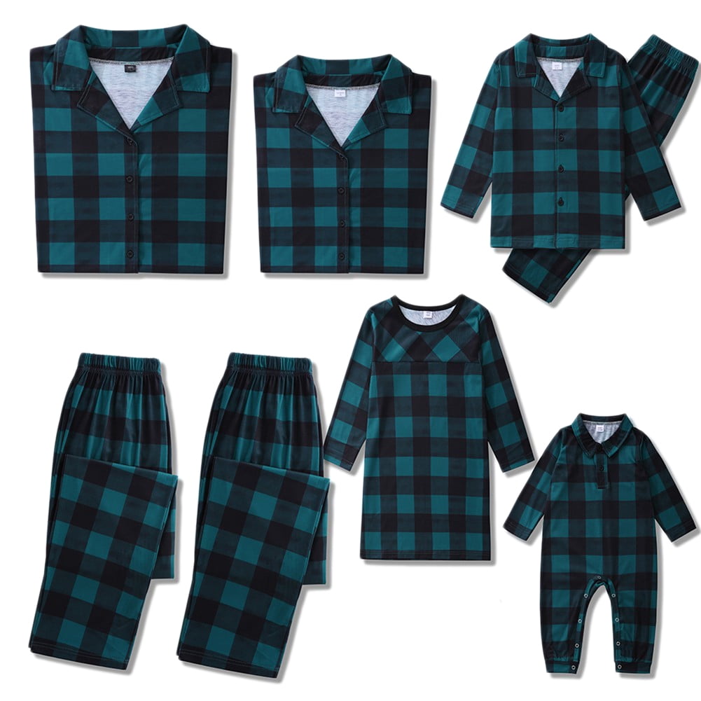 Baozhu Christmas Family Matching Pajamas Adult Kid Baby Button Down ...