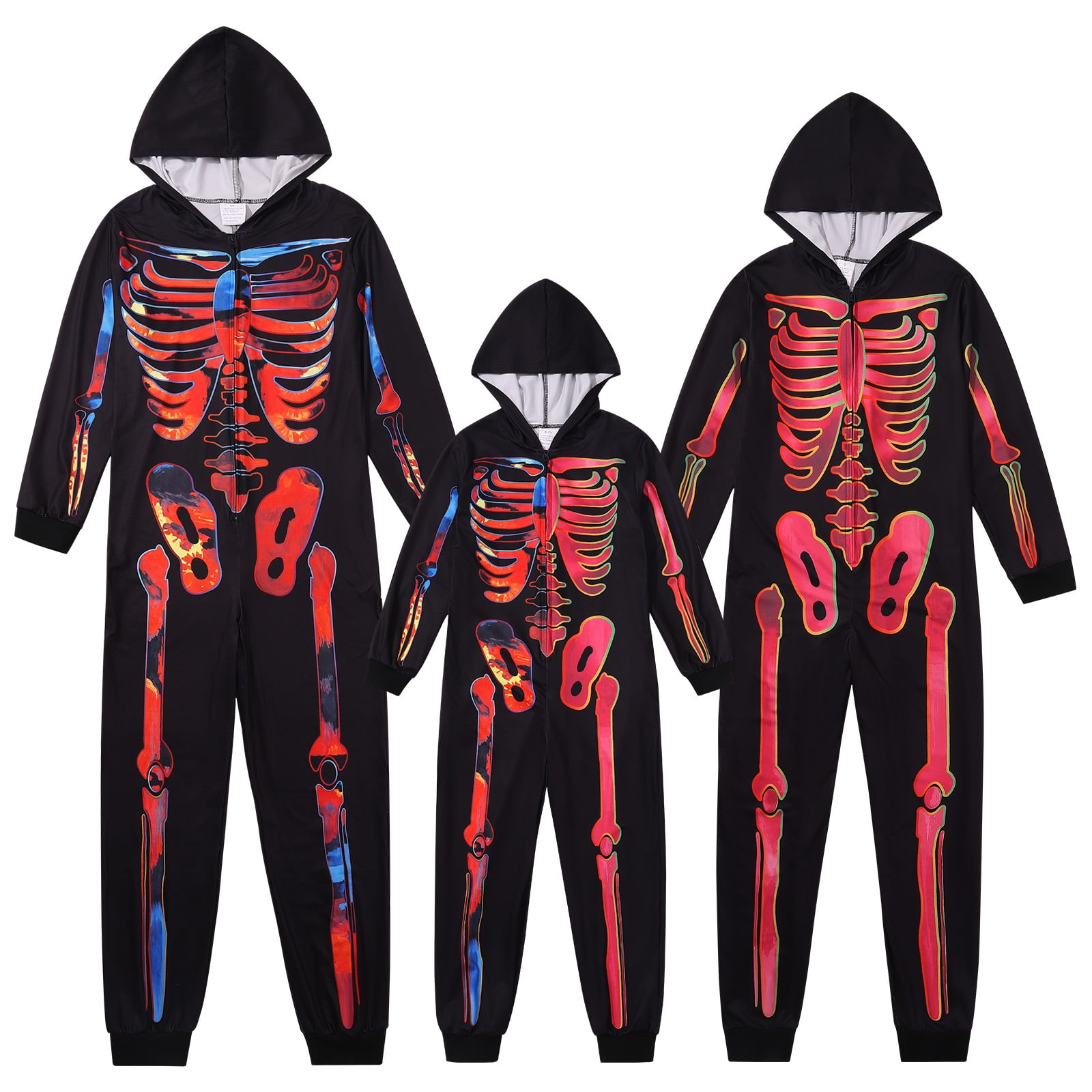 Baozhu Family Matching Halloween Onesies Pajamas,Funny Skeleton Printed ...