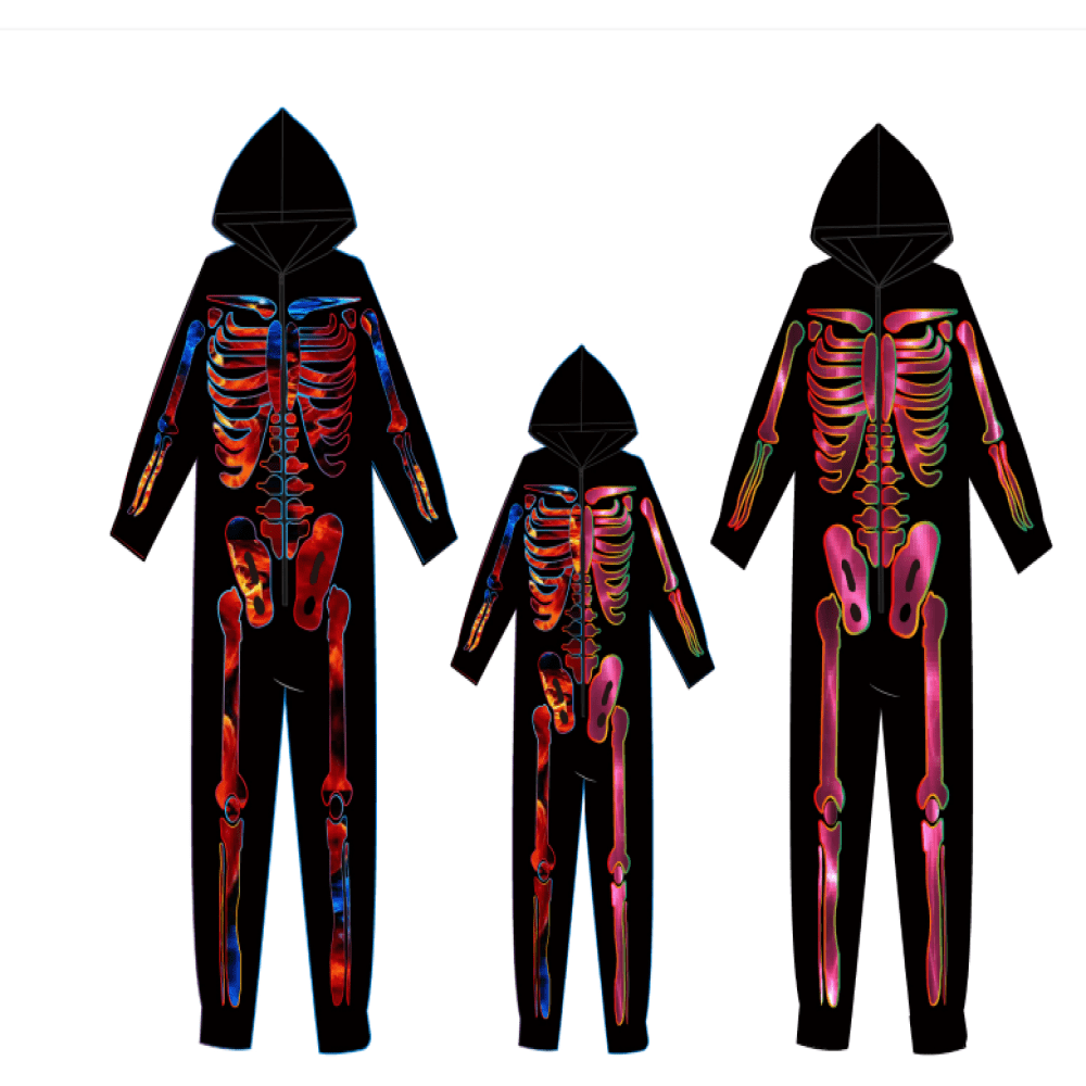 Baozhu Family Matching Halloween Onesies Pajamas,Funny Skeleton Printed ...