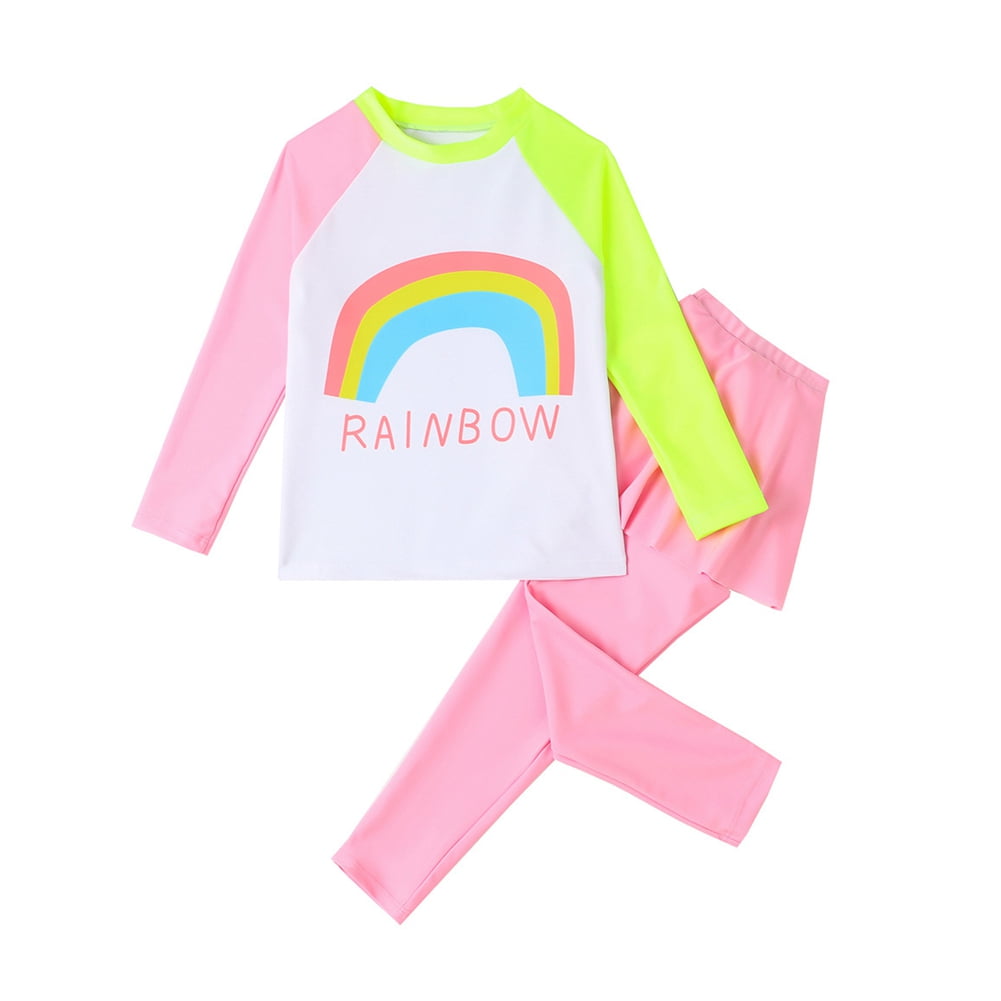 Baozhu Girls Rash Guard Sets Kids Beach Bathing Suit Two Pieces Modest ...