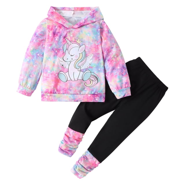 Baozhu Girls Sweatpants Set Tracksuit Outfit Set Tie-Dye Sweatshirt 2 ...