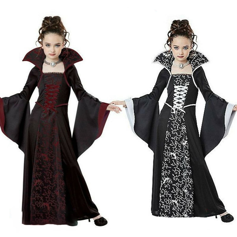 Baozhu Girls Vampire Costume,Dress-Up Vampiress Costume for Kids ...