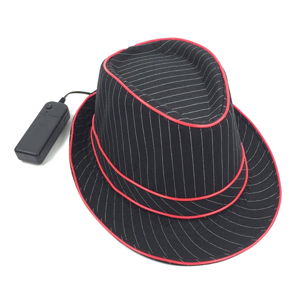 Baozhu LED Blinking Flashing Stripe Wide Brim Hat Dress Hat for Party ...