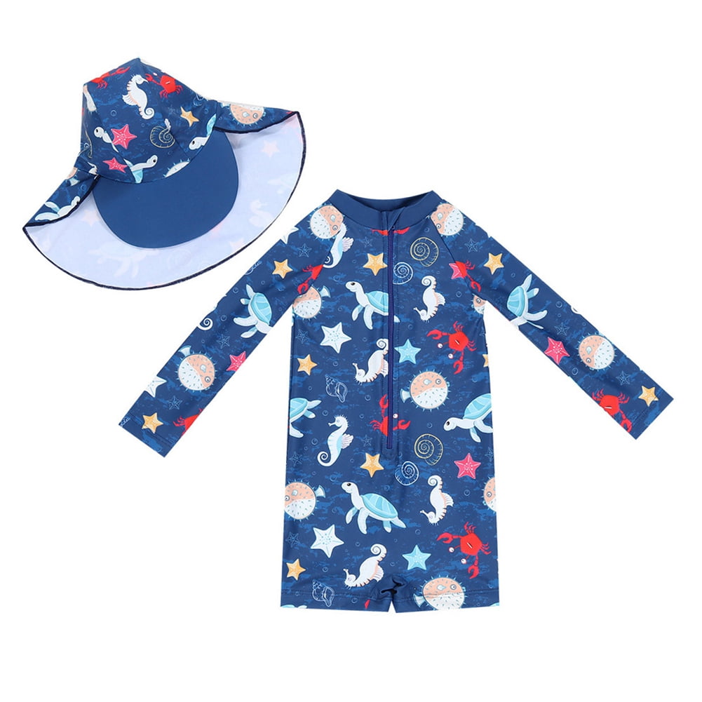 Baozhu Toddler Baby Boy One Piece Bathing Suits Zipper Short Sleeve ...