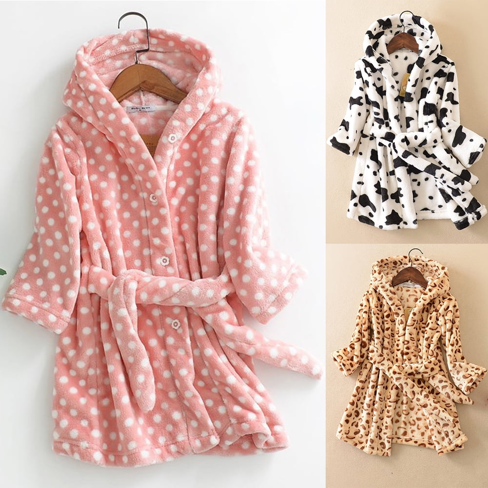 Baozhu Toddler Robes Cute Pattern Bathrobe Unisex Kids Robe Flannel ...