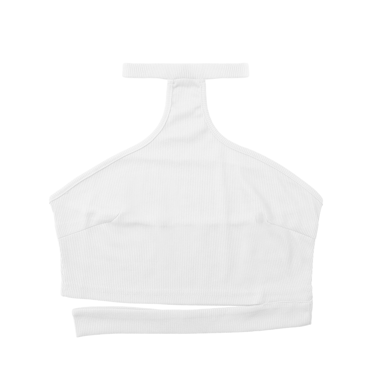Baozhu Women's Halter Crop Top Sleeveless Cami Tank Tops Solid Basic ...