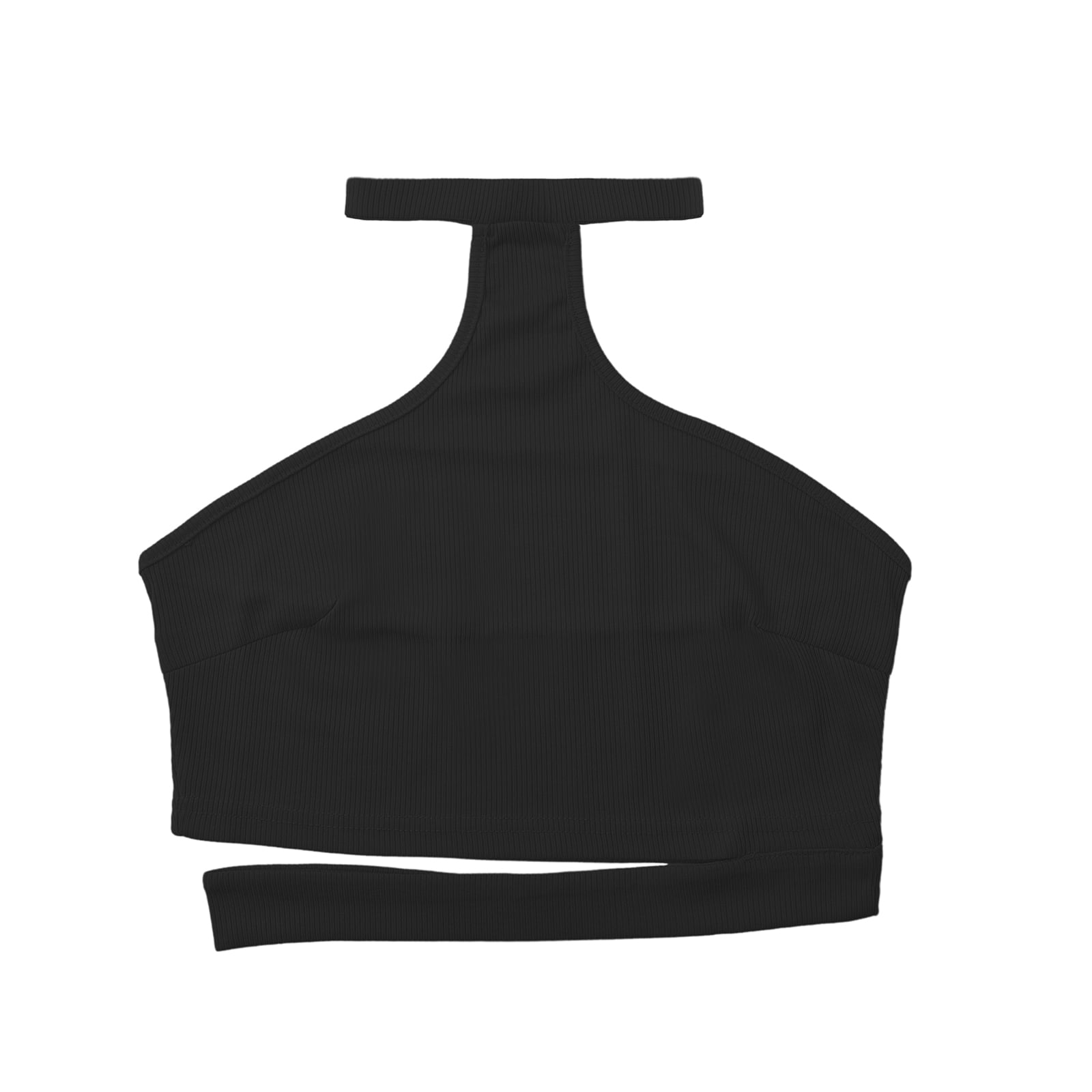 Baozhu Womens Halter Crop Top Sleeveless Cami Tank Tops Solid Basic Tops Ribbed Knit Crop Top