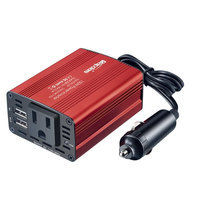 Bapdas 150W Car Power Inverter, DC 12V to 110V AC, Dual USB Car ...