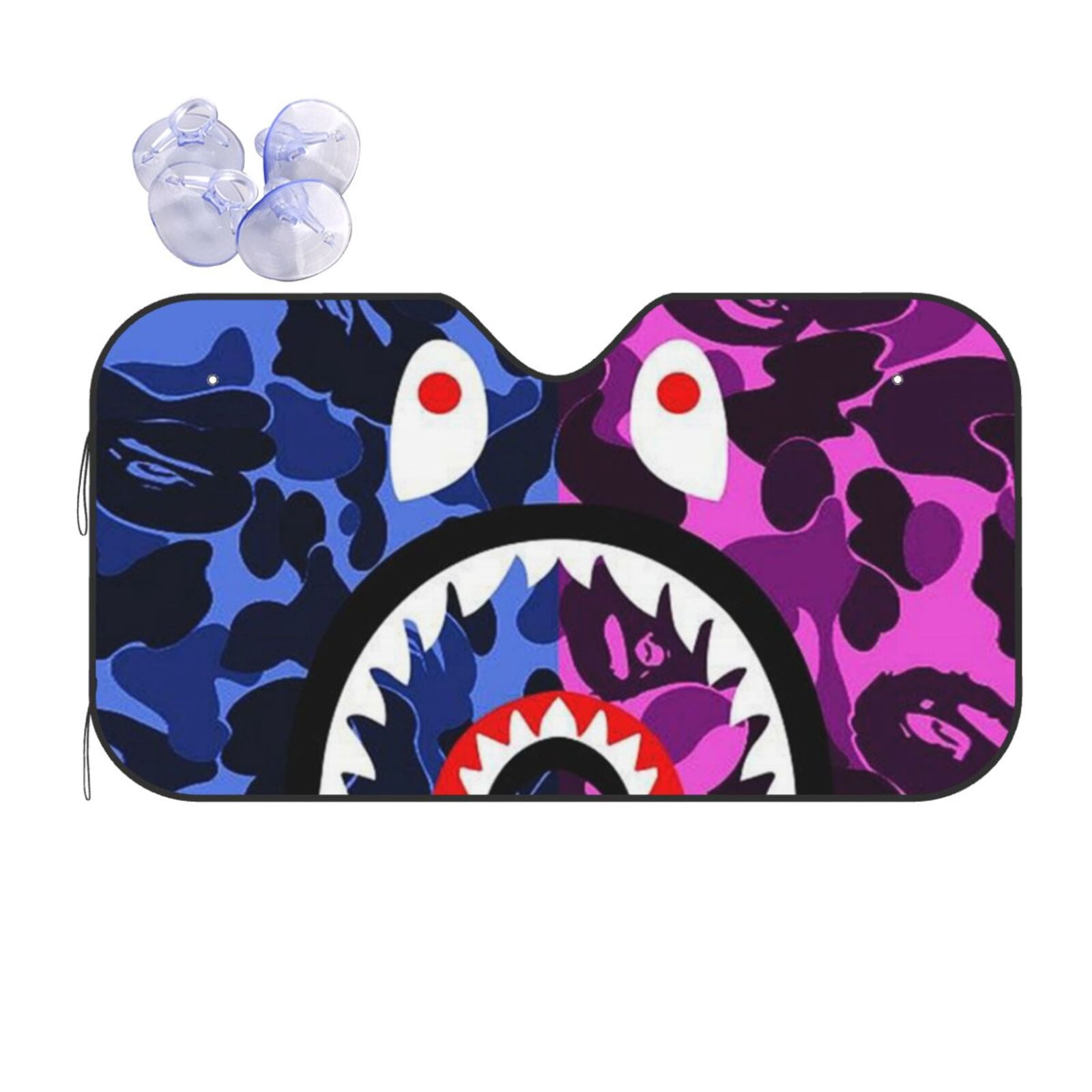 Bape Camo Shark Car Windshield Sun Shade Auto Front Window Sunshade ...