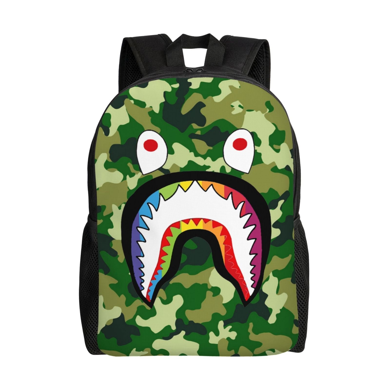 Bape Face Shark Backpacks Casual Daypacks Student Book Bag Printing ...