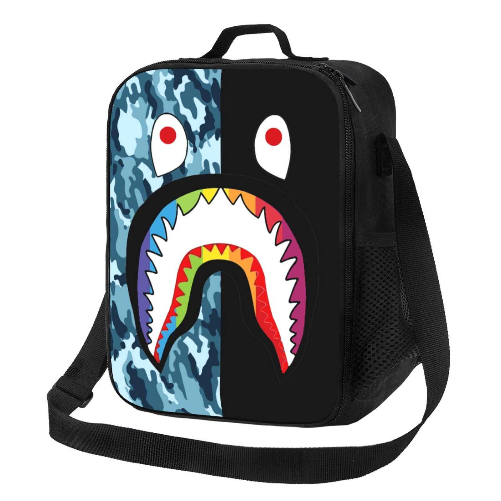 Bape Face Shark Lunch Bags Insulated Lunch Box Container Adjustable ...