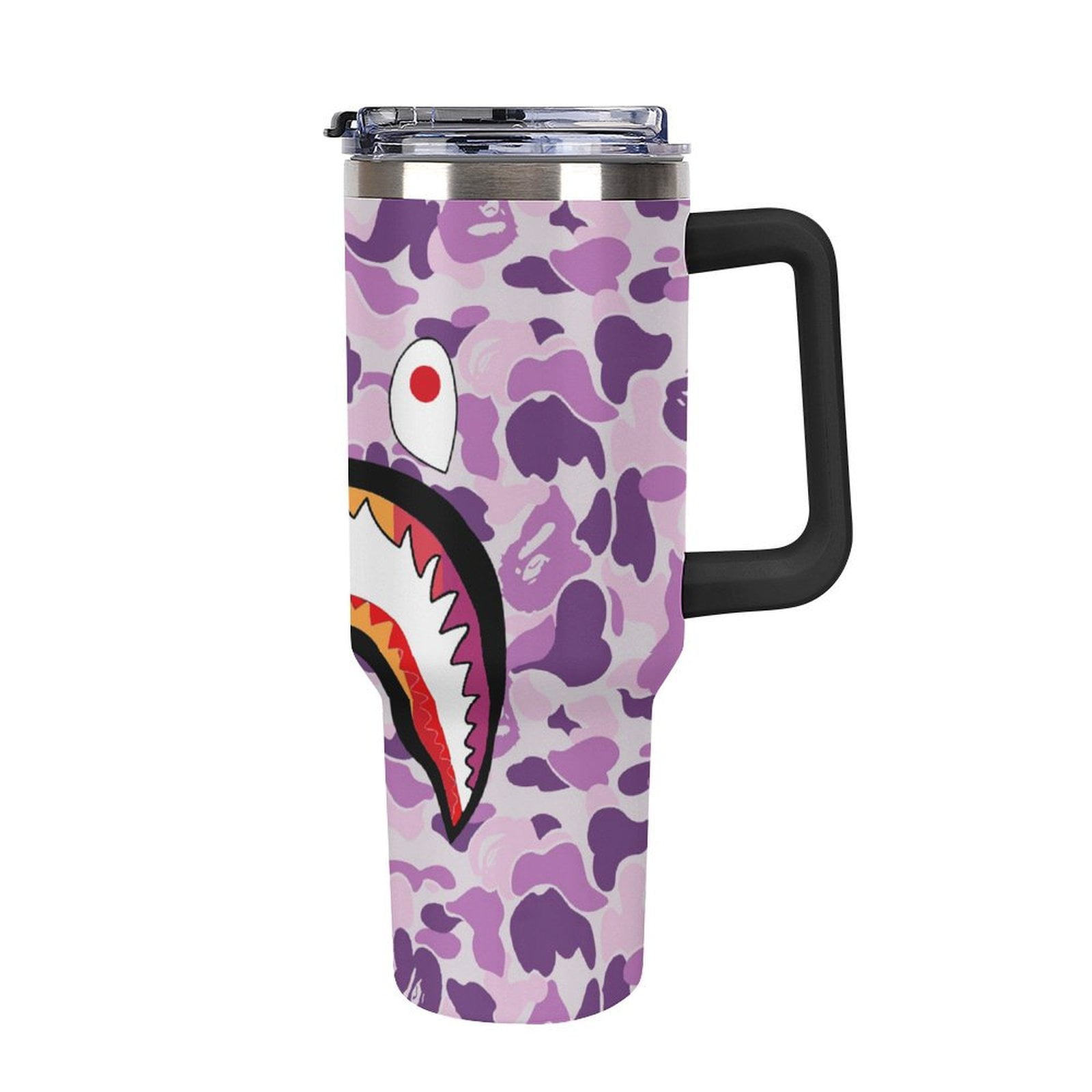 Bape Shark Camo 40 Oz Tumbler With Handle And Straw, Stainless Steel ...