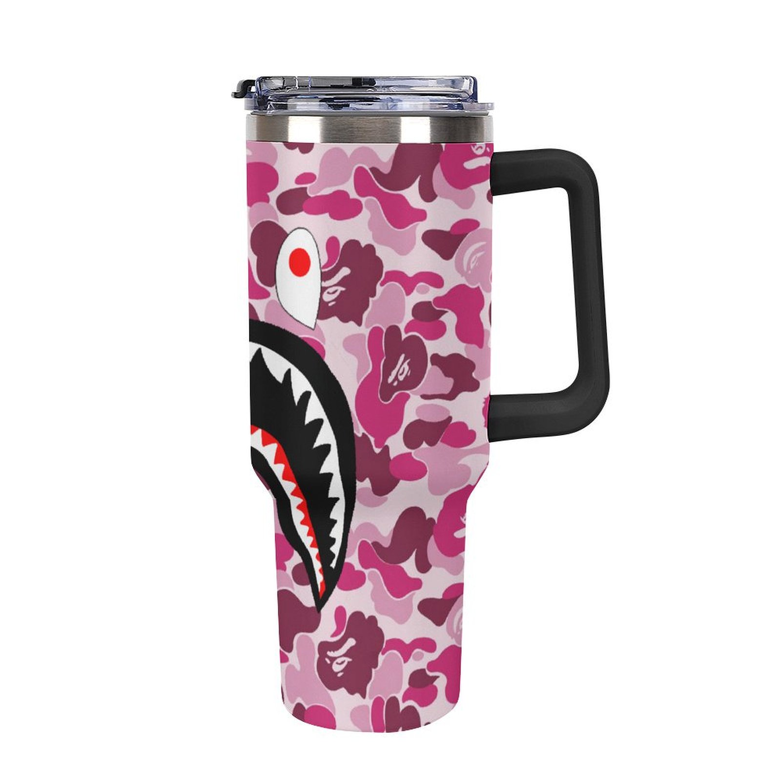 Bape Shark Camo 40 Oz Tumbler With Handle And Straw, Stainless Steel ...