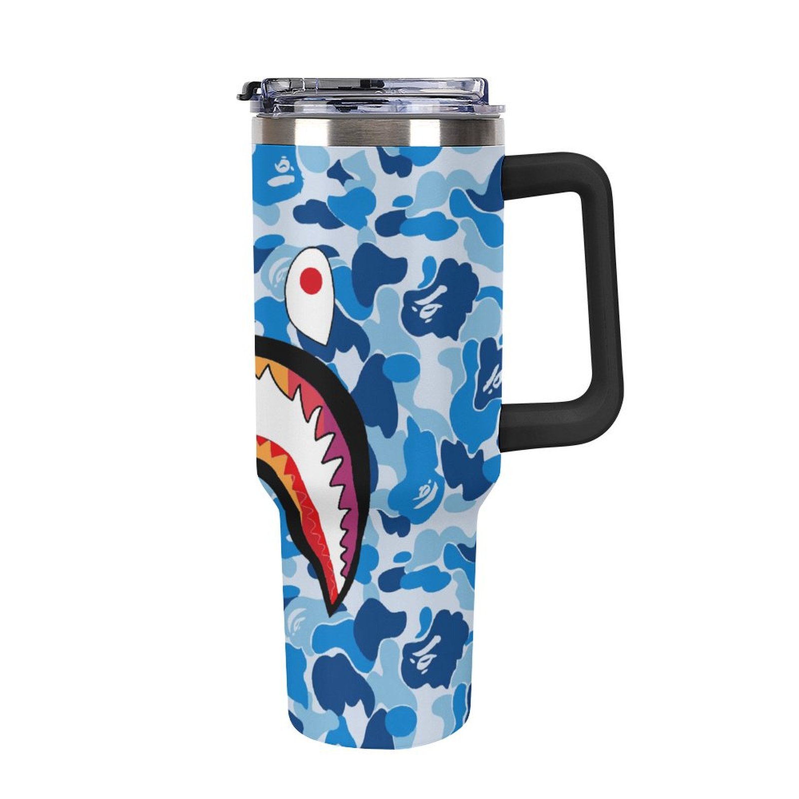 Bape Shark Camo 40 Oz Tumbler With Handle And Straw, Stainless Steel ...