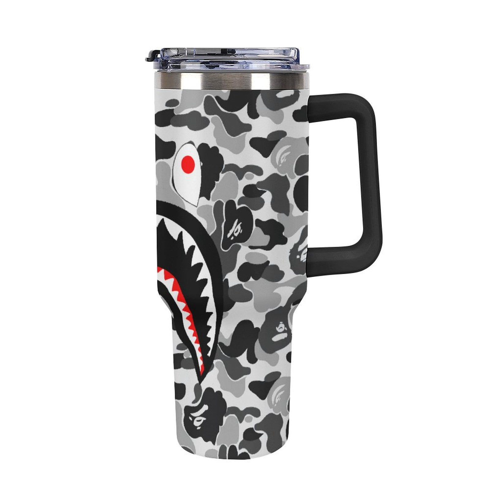 Bape Shark Camo 40 Oz Tumbler With Handle And Straw, Stainless Steel ...
