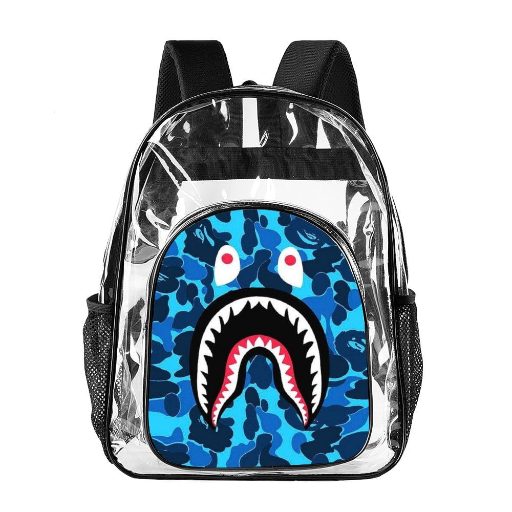 Bape-Shark Cute Clear Backpack for Mens/Women Gifts Heavy Duty - PVC ...