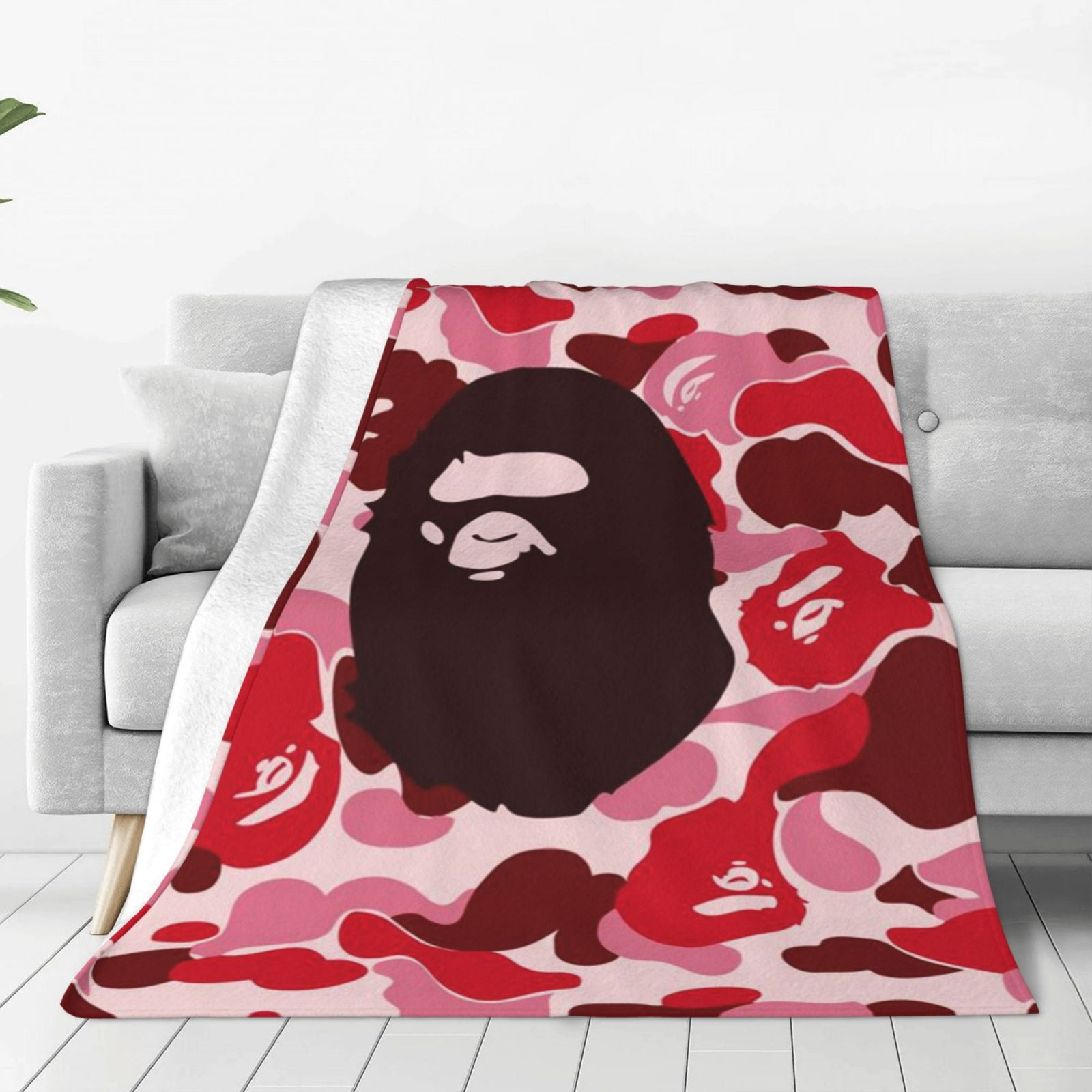 Bape Shark Fashion Funny Cartoon Anime Bedding Fleece Throw Blanket For ...